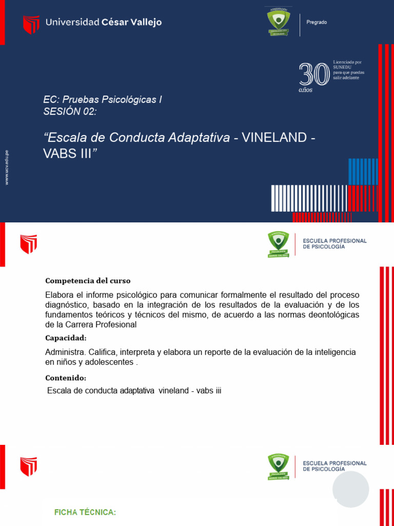 Informe sobre la Escala VABS III | PDF | Espectro autista ...