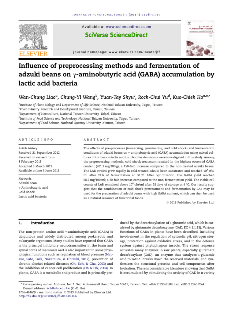 Influence of Preprocessing Methods and Fermentation of Adzu 2013 Journal of | PDF | Glutamic ...
