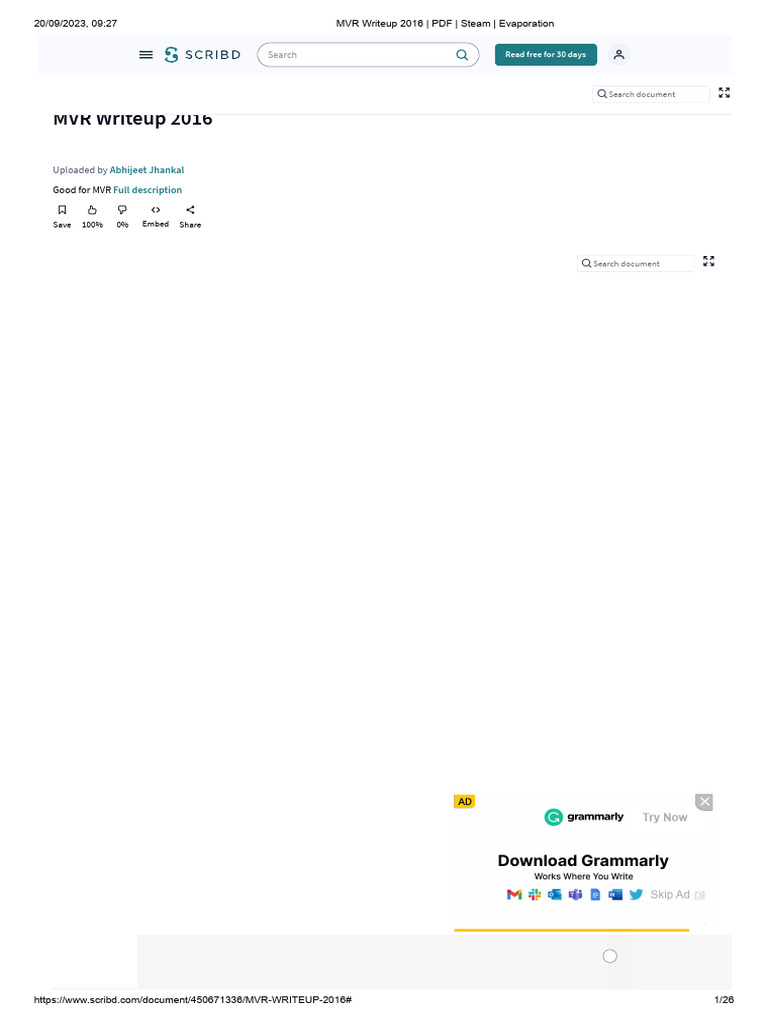MVR Writeup 2016 - PDF - Steam - Evaporation | PDF | Gases