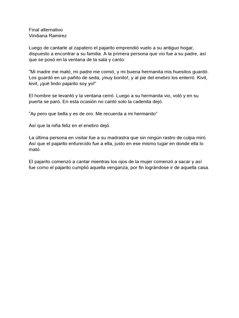 Final Alternativo Cuento El Enebro | PDF