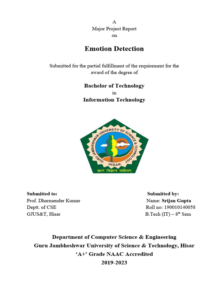 B.Tech Project 21 | PDF | Academic Degree | Computing