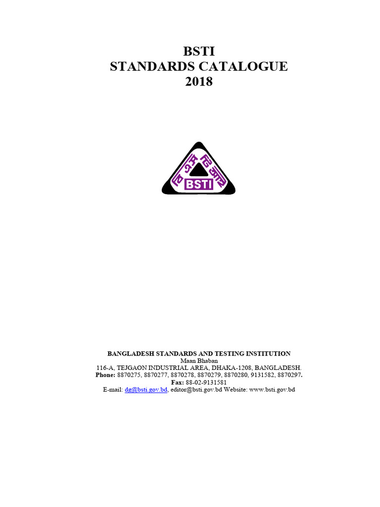 BSTI Standards Catalogue 2018 | PDF | Ac Power Plugs And Sockets ...
