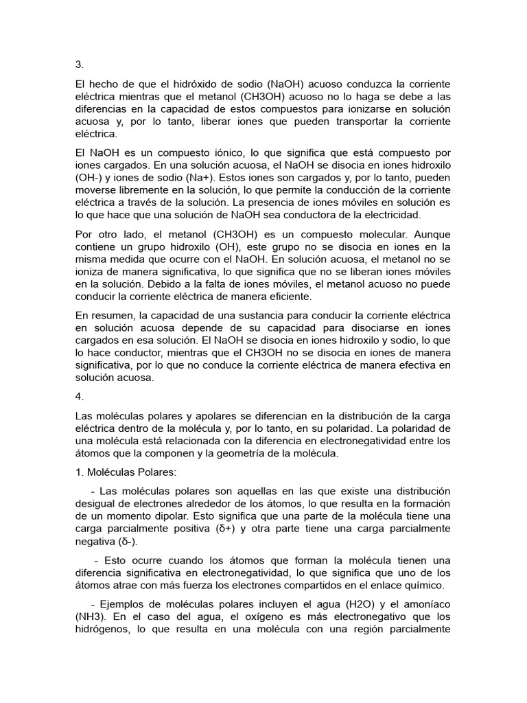 Tarea Nico | PDF | Polaridad química | Moléculas