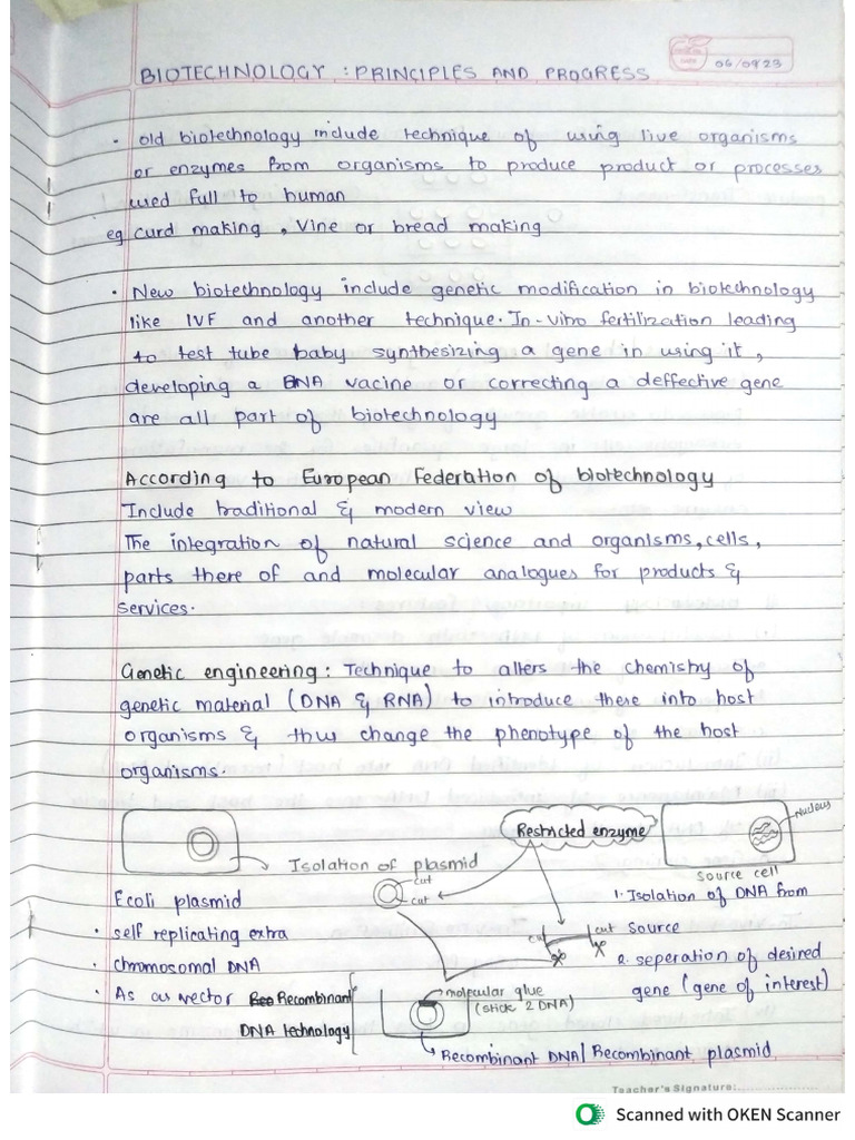 CHP 11 Biotechnology Notes | PDF