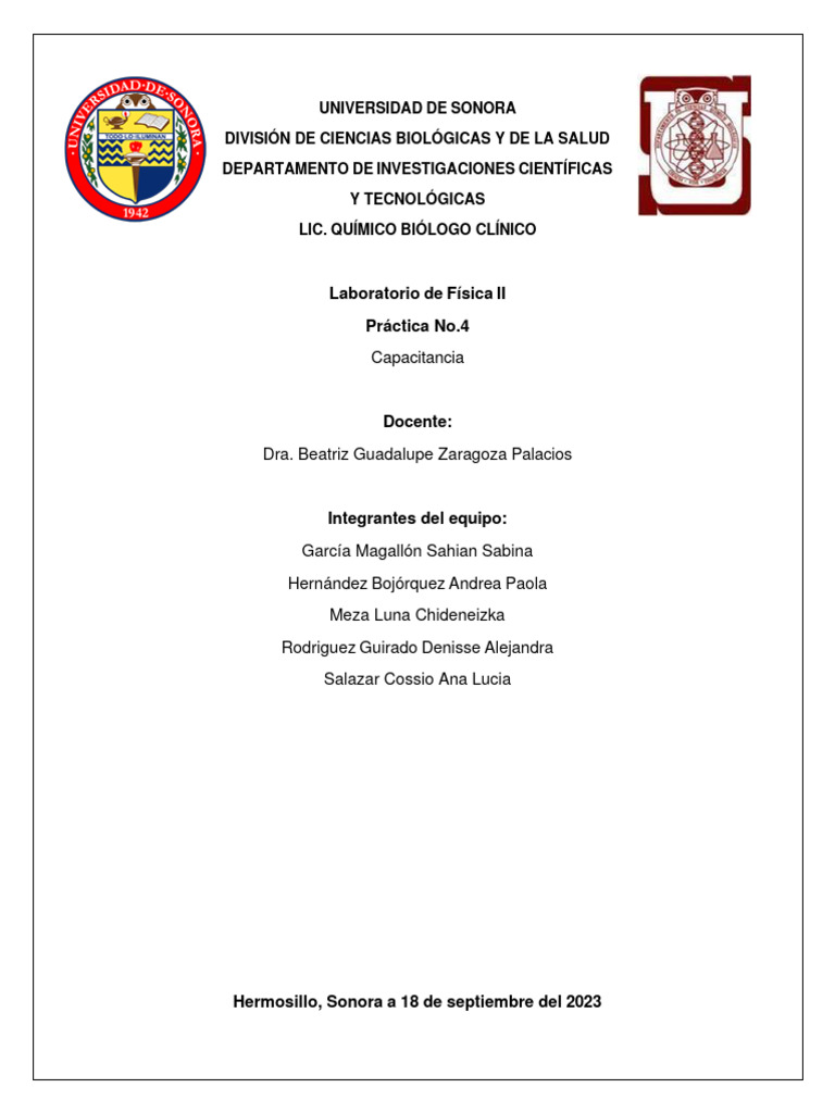 Pract. 4 - Capacitancia 1 | PDF | Condensador | Capacidad