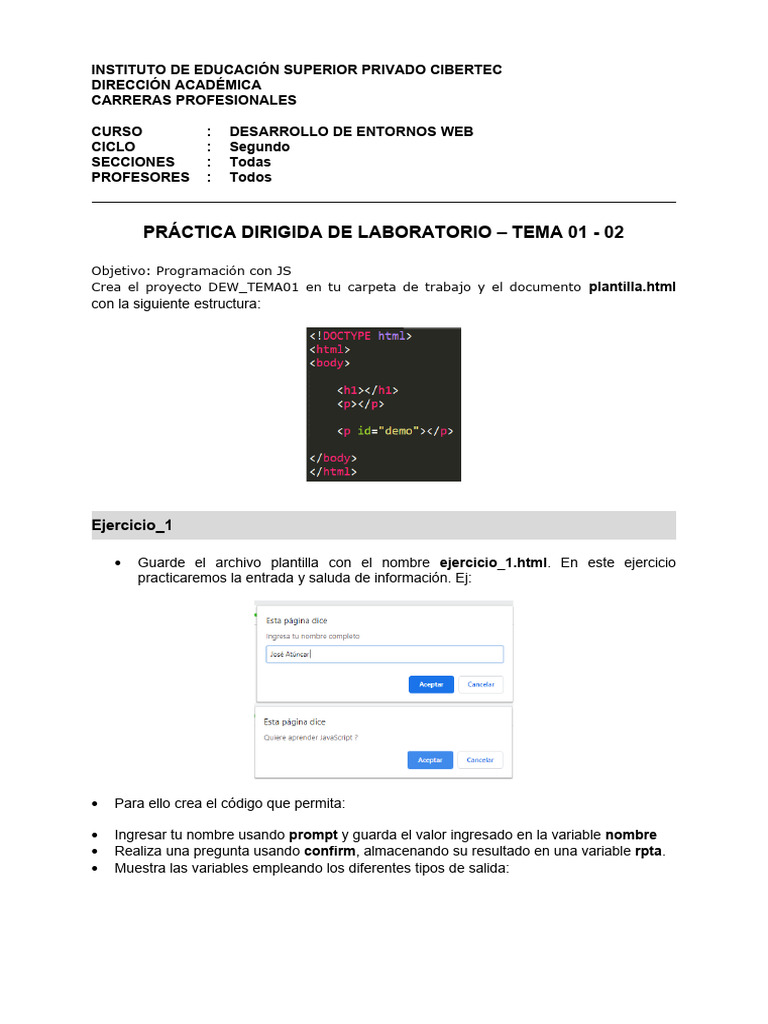 DEW Tema 01 02 Ejercicios | PDF | Informática | Tecnología