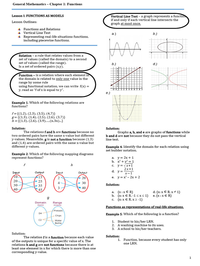Handouts Chapter 1 Functions | PDF | Function (Mathematics) | Functions ... Handouts Chapter 1 Functions | PDF | Function (Mathematics) | Functions ...
