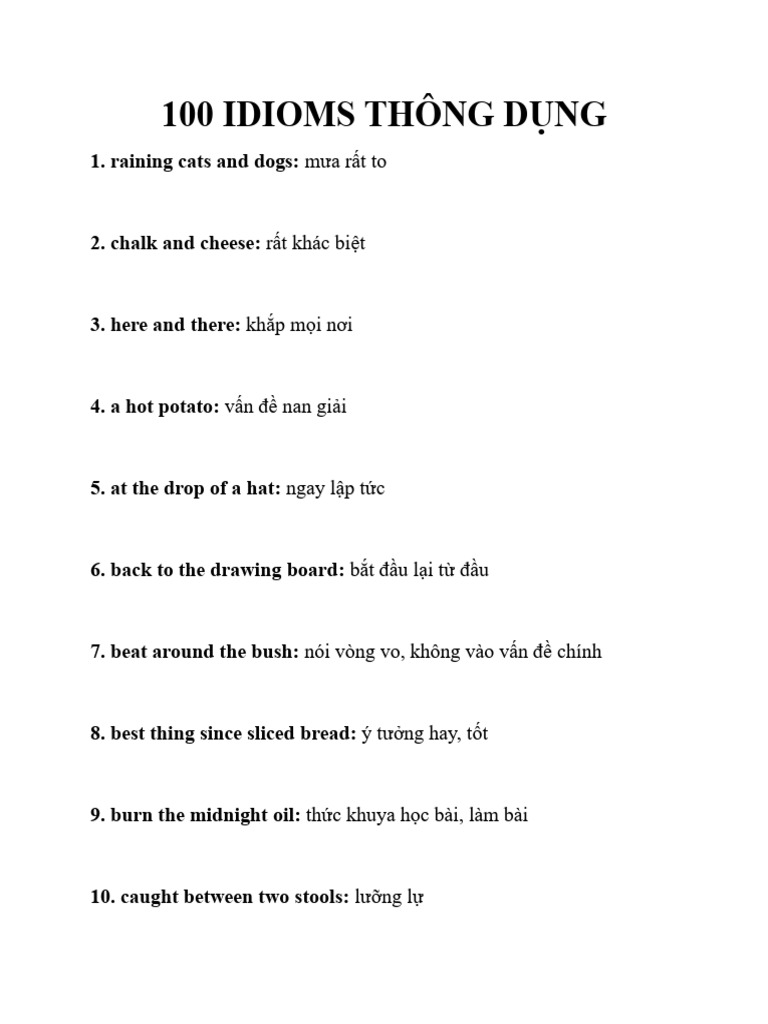 100 Idioms Thông D NG | PDF