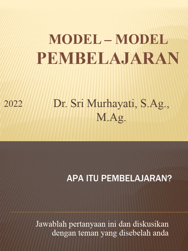 Materi Model Pemb PKDP 2022 | PDF