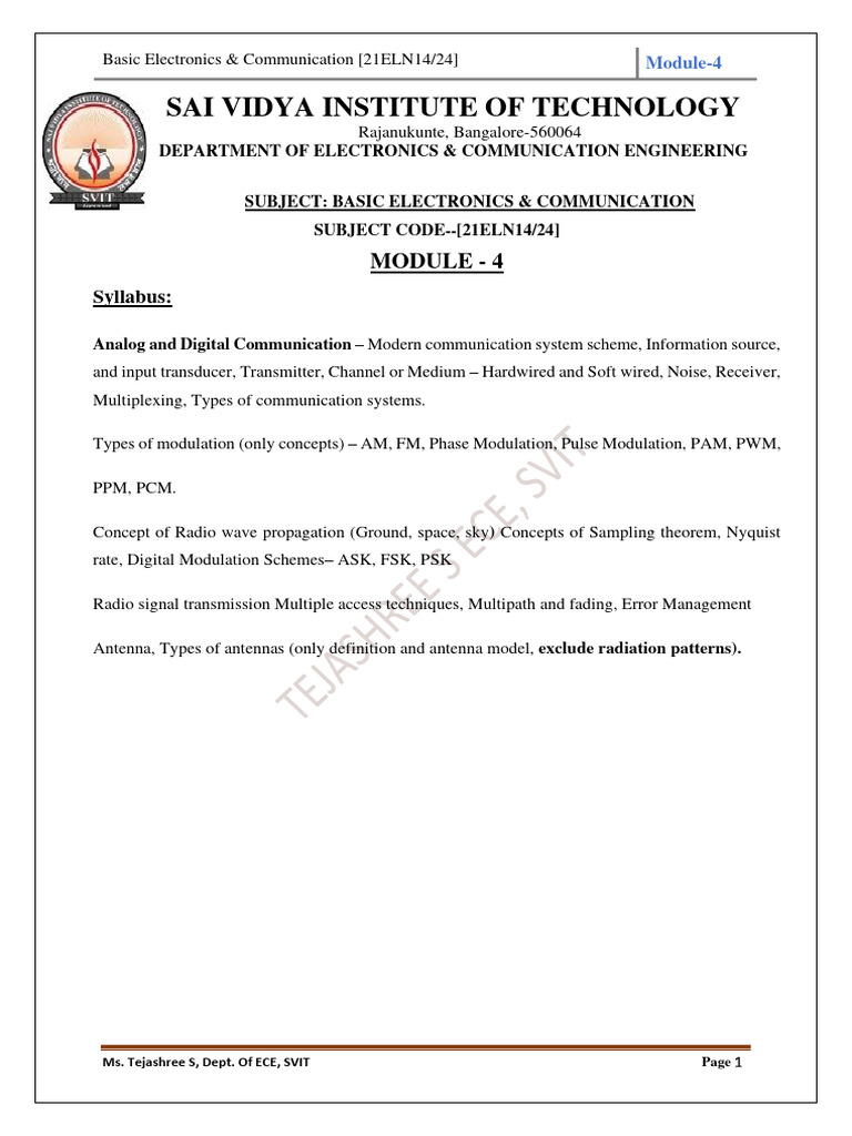 Module 4 | PDF | Modulation | Duplex (Telecommunications)