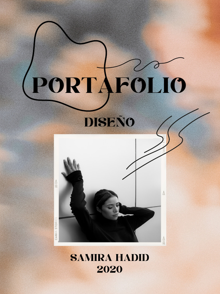 Portada A4 Portafolio diseño minimalista rosa y negro | PDF