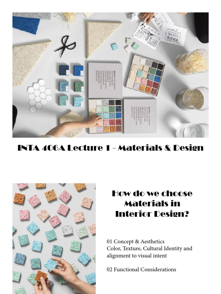 LECTURE 01 Materials in Interior Design | PDF