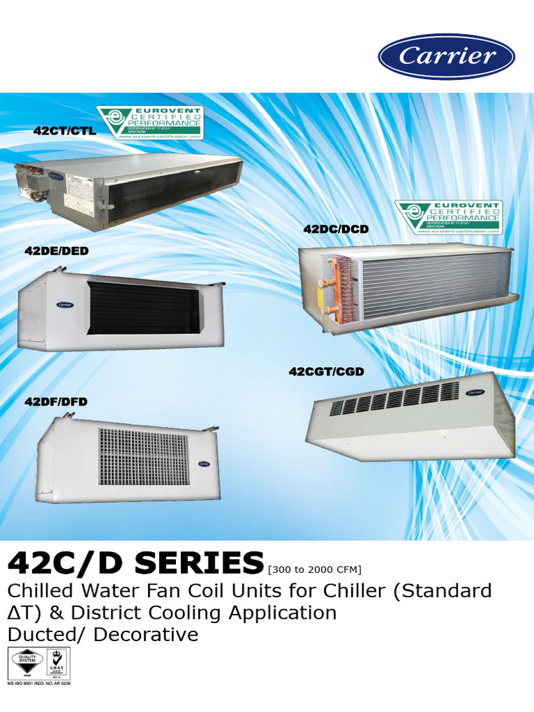 Carrier 42 Series Fan Coil Units Overview | PDF | Electric Motor ...