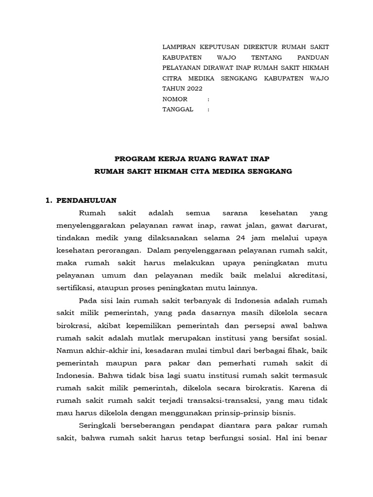 Program Kerja Ruang Rawat Inap Upf Melati | PDF Program Kerja Ruang Rawat Inap Upf Melati | PDF