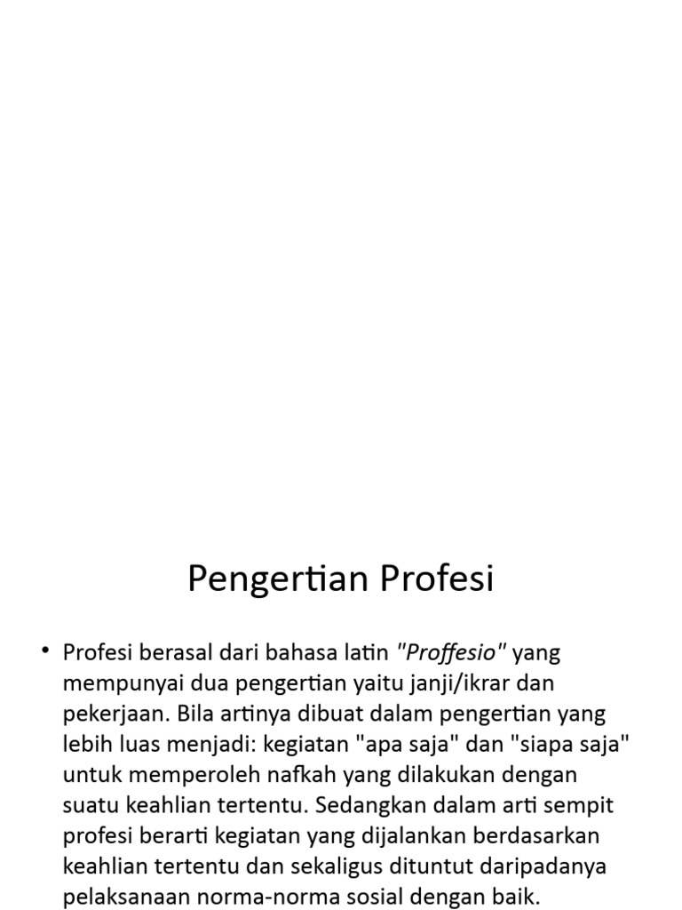 Pengertian Profesi | PDF | Karier & Perkembangan