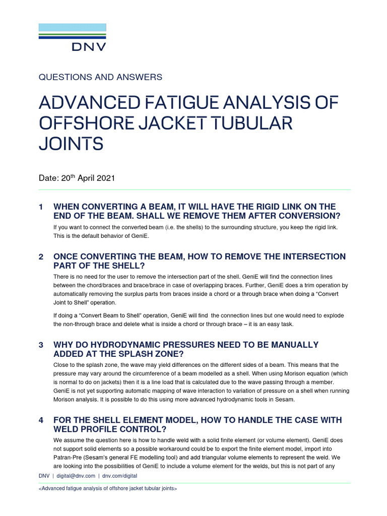 Q&A - Advanced - Fatigue - Analysis - of - Offshore - Jacket - Tubular ...