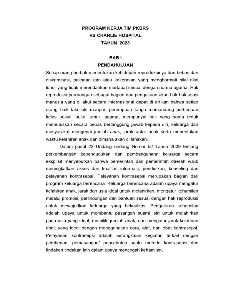 Program Kerja Tim KB 2023 | PDF | Kesehatan Holistik | Sains & Matematika