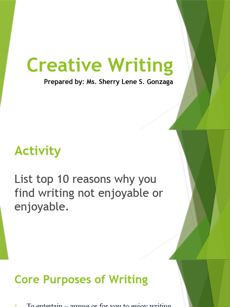 Creative Writing: Purposes & Process | PDF | Career & Growth