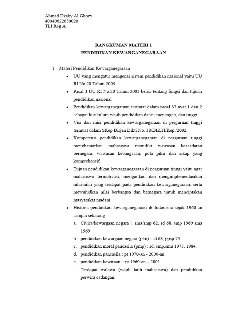 Ringkasan Materi-Ahmad Dzaky Al Ghozy-40040622650020 | PDF