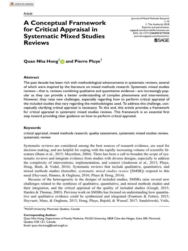 a-conceptual-framework-for-critical-appraisal-in-systematic-mixed