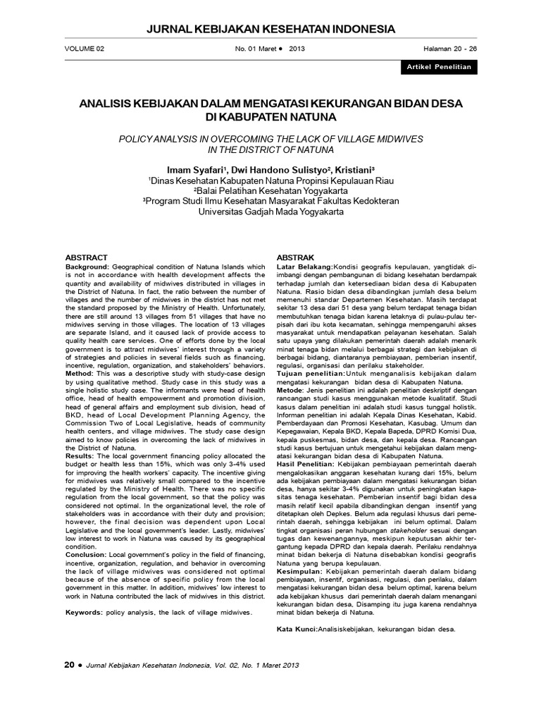 Kebijakan Bidan Desa di Natuna | PDF