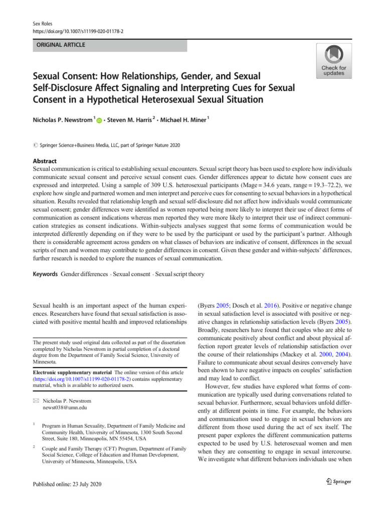 Sexual Consent_ How Relationships, Gender, And Sexual Self-Disclosure ...