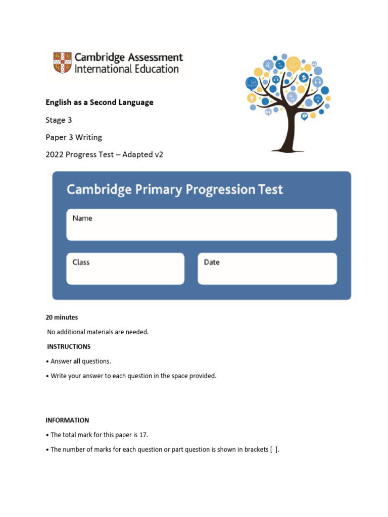 05 Writing Baseline G3 (Stage 3 Progress Adapted v2) | PDF | Ellipsis ...