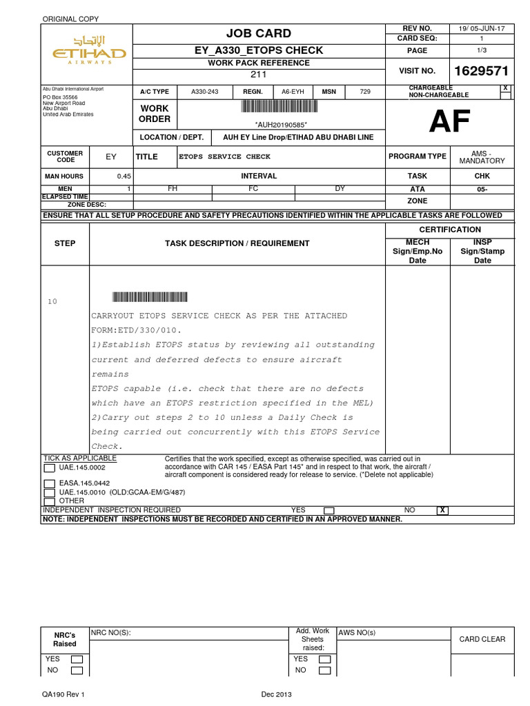 EYH Inspection Checklist | PDF | Transport | Aviation