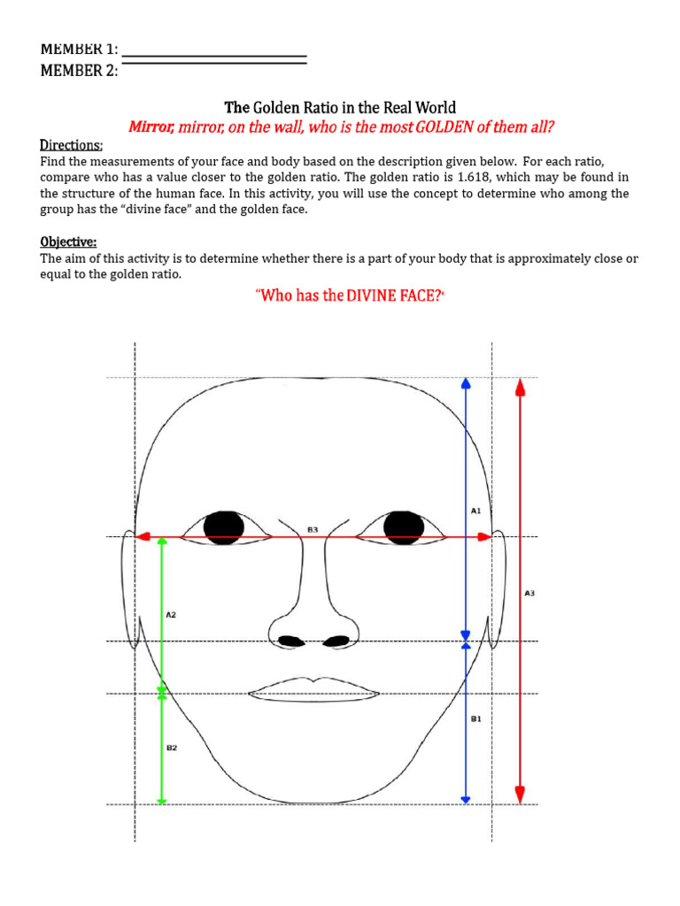 MMW - Task 1 - Golden Ratio Activity | PDF | Ratio | Face
