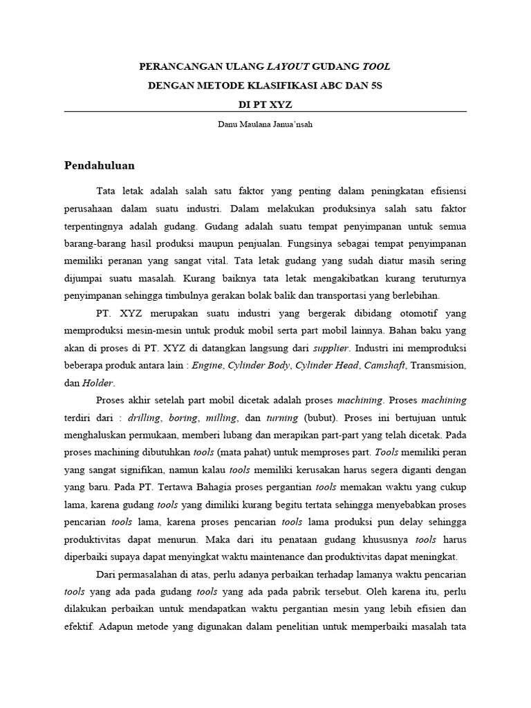 Perancangan Ulang Tata Letak Gudang Tools | PDF Perancangan Ulang Tata Letak Gudang Tools | PDF