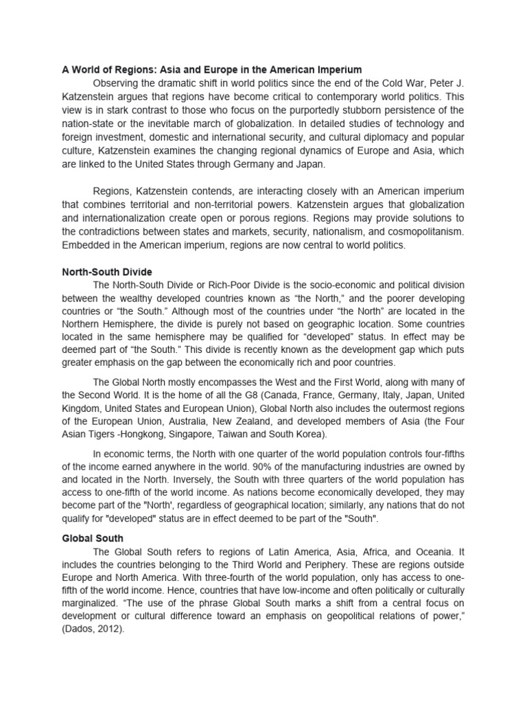 Chapter 3 - A World of Regions | PDF | Regional Integration | Third World