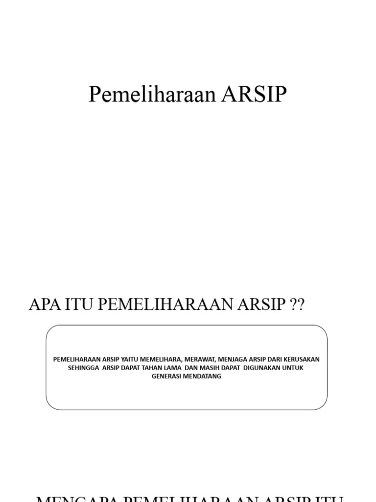 Pemeliharaan ARSIP | PDF