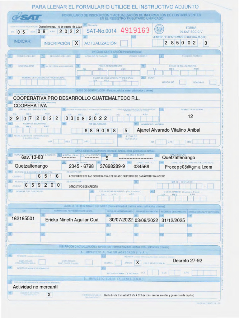 Formulario Sat 0014 1 | PDF