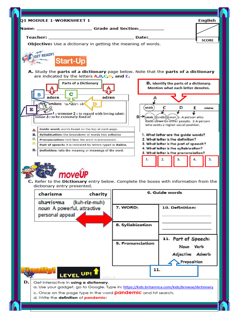Dictionary Worksheet 2 | PDF | Foreign Language Studies | Computers