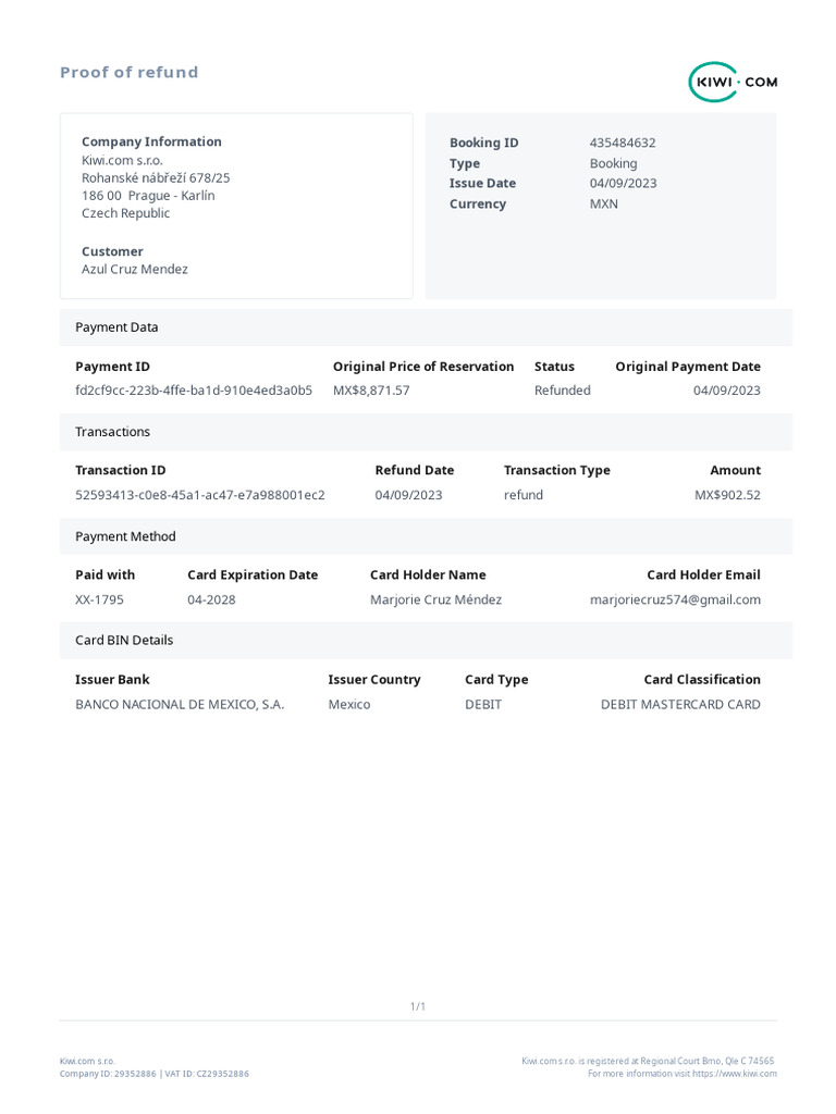 Proof of Refund 2023 7255aa762107487e 435484632 | PDF