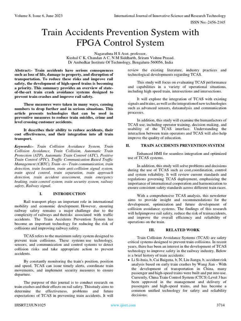 Train Accidents Prevention System With FPGA Control System | PDF ...