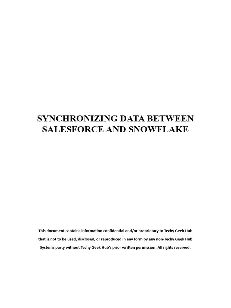 Salesforce to Snowflake Sync Guide | PDF | Cloud Computing | User (Computing)
