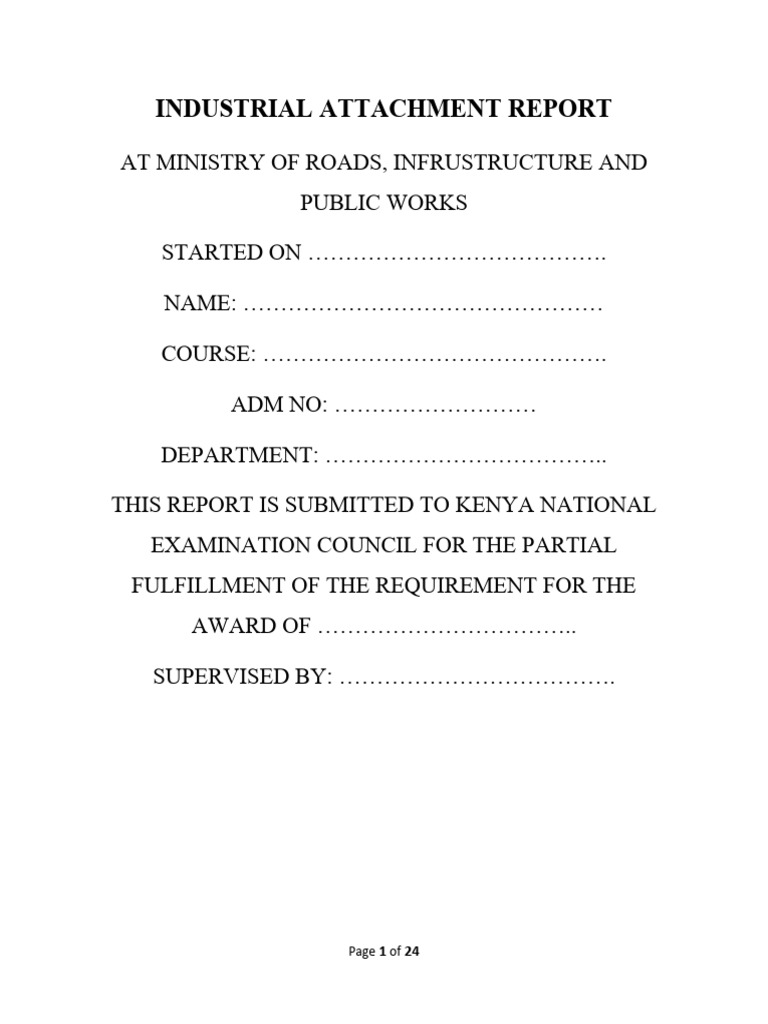 Industrial Attachment Report Overview | PDF | Bookkeeping | Internship