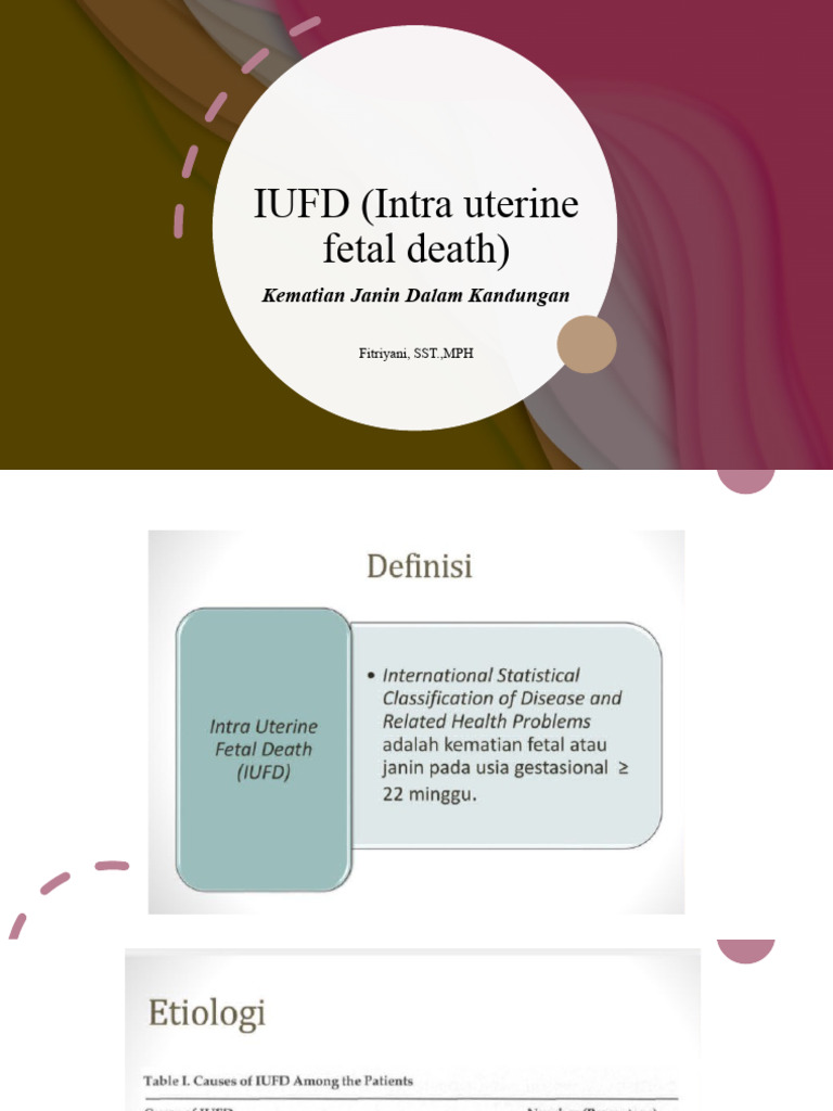 IUFD (Intra Uterine Fetal Death) | PDF