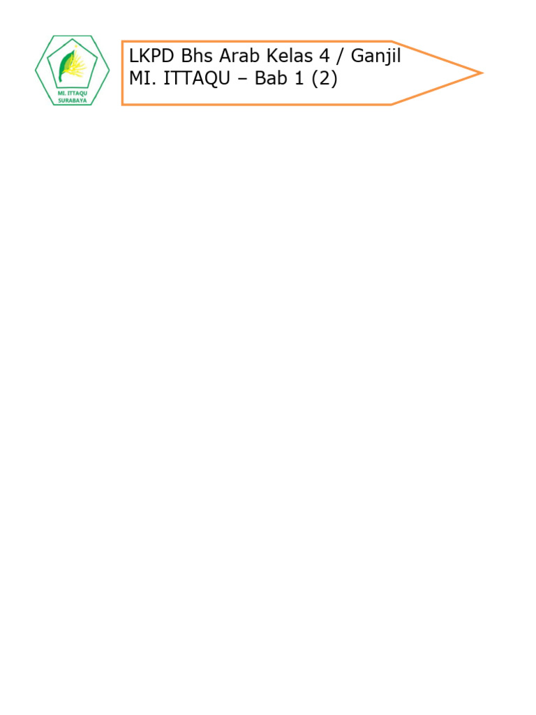 Bhs Arab LKPD 2 Kelas 4 | PDF