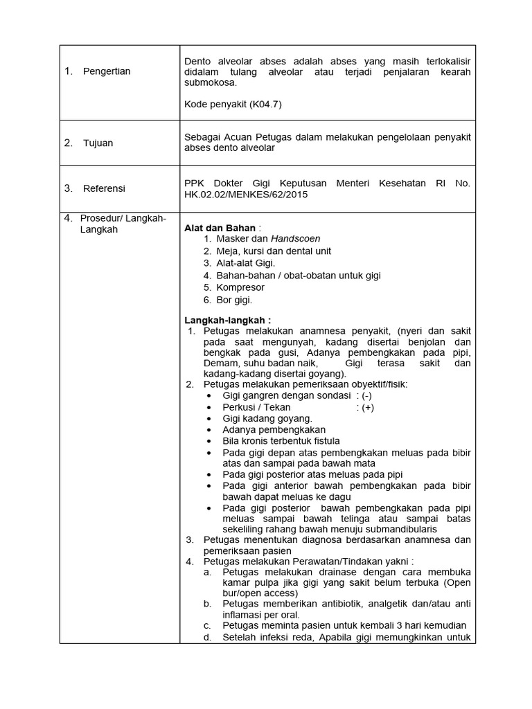 Pengelolaan Abses Dentoalveolar | PDF