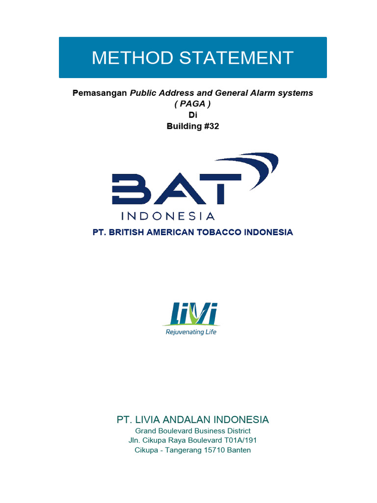 Form Method Statement PAGA | PDF