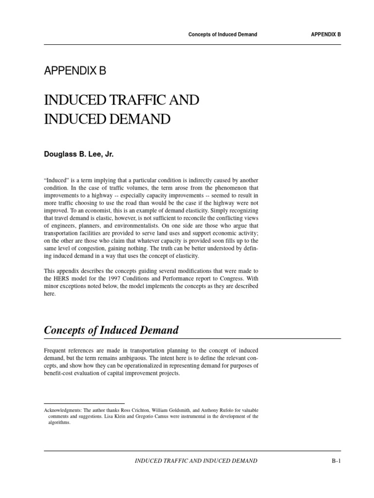 Induced Traffic | PDF | Demand | Demand Curve