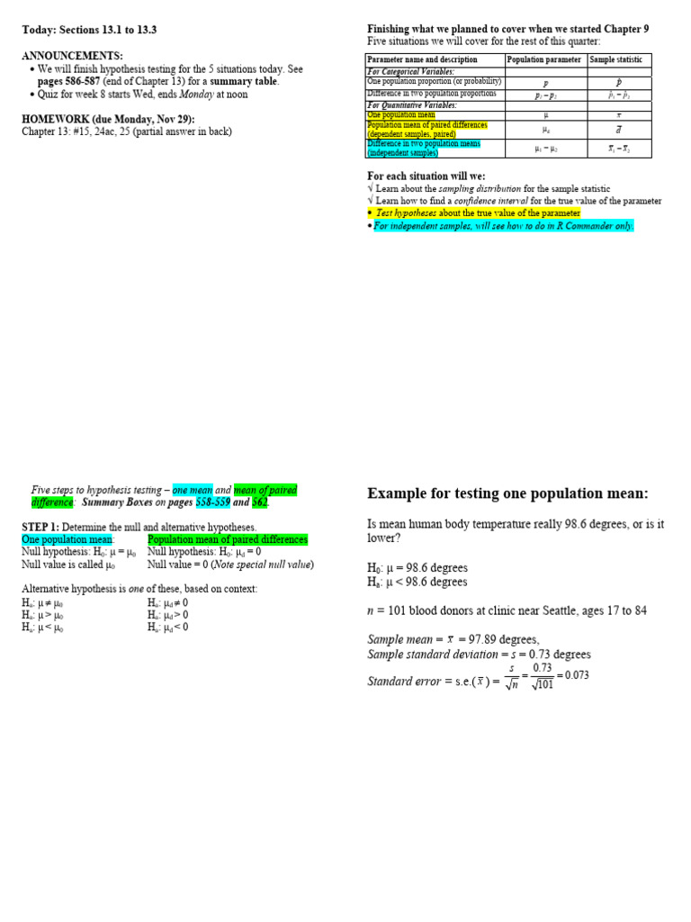 Lecture 26 Compact | PDF | P Value | Null Hypothesis