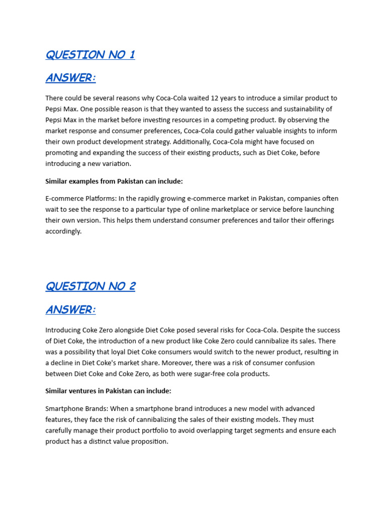 Fom Assignment 1 | PDF | Coca Cola | The Coca Cola Company