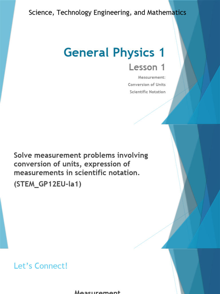 General Physics 1 Measurement L - A 1 | PDF | Measurement | International System Of Units