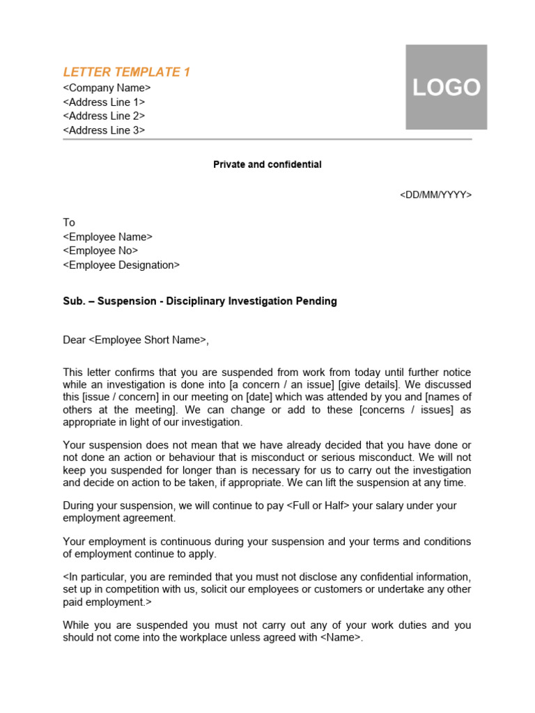 Suspension Letter | PDF | Employment | Justice