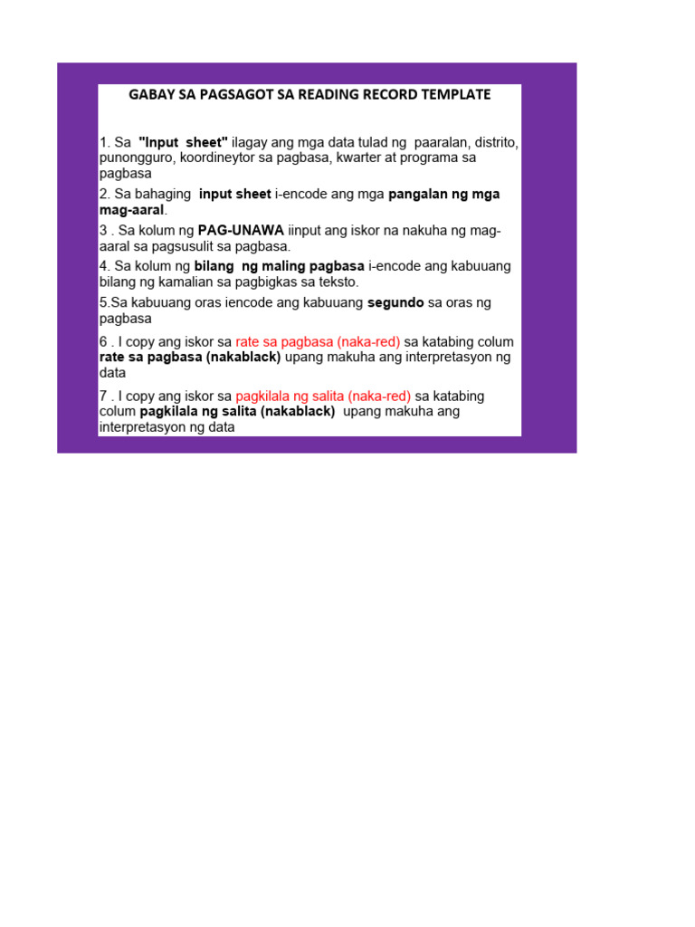 7 Yakal Reading Template | PDF