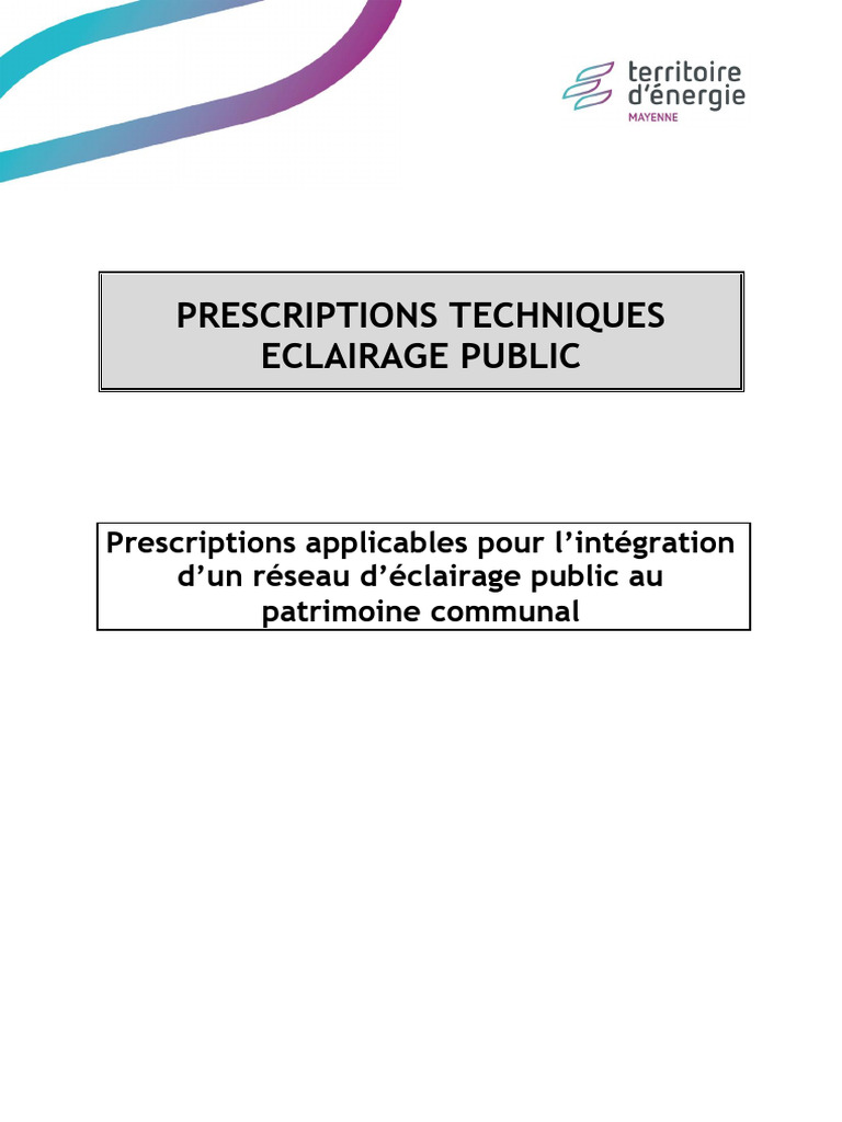 Fiche technique éclairage public | PDF | Électrotechnique | Électricité