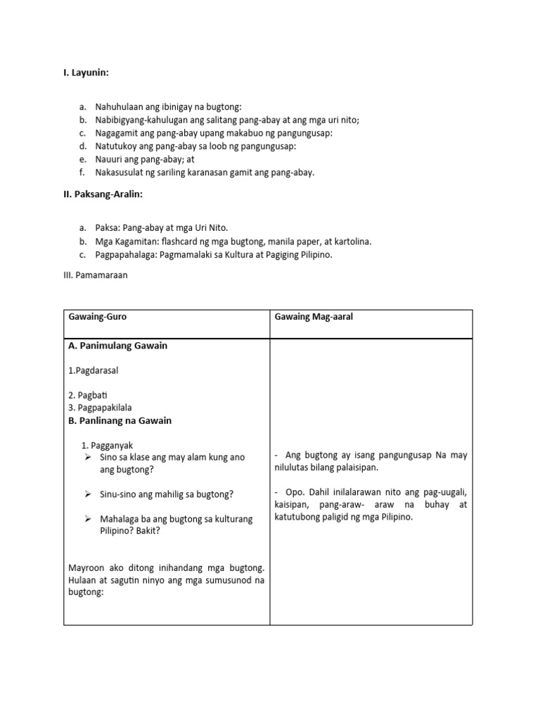 Banghay Aralin | PDF